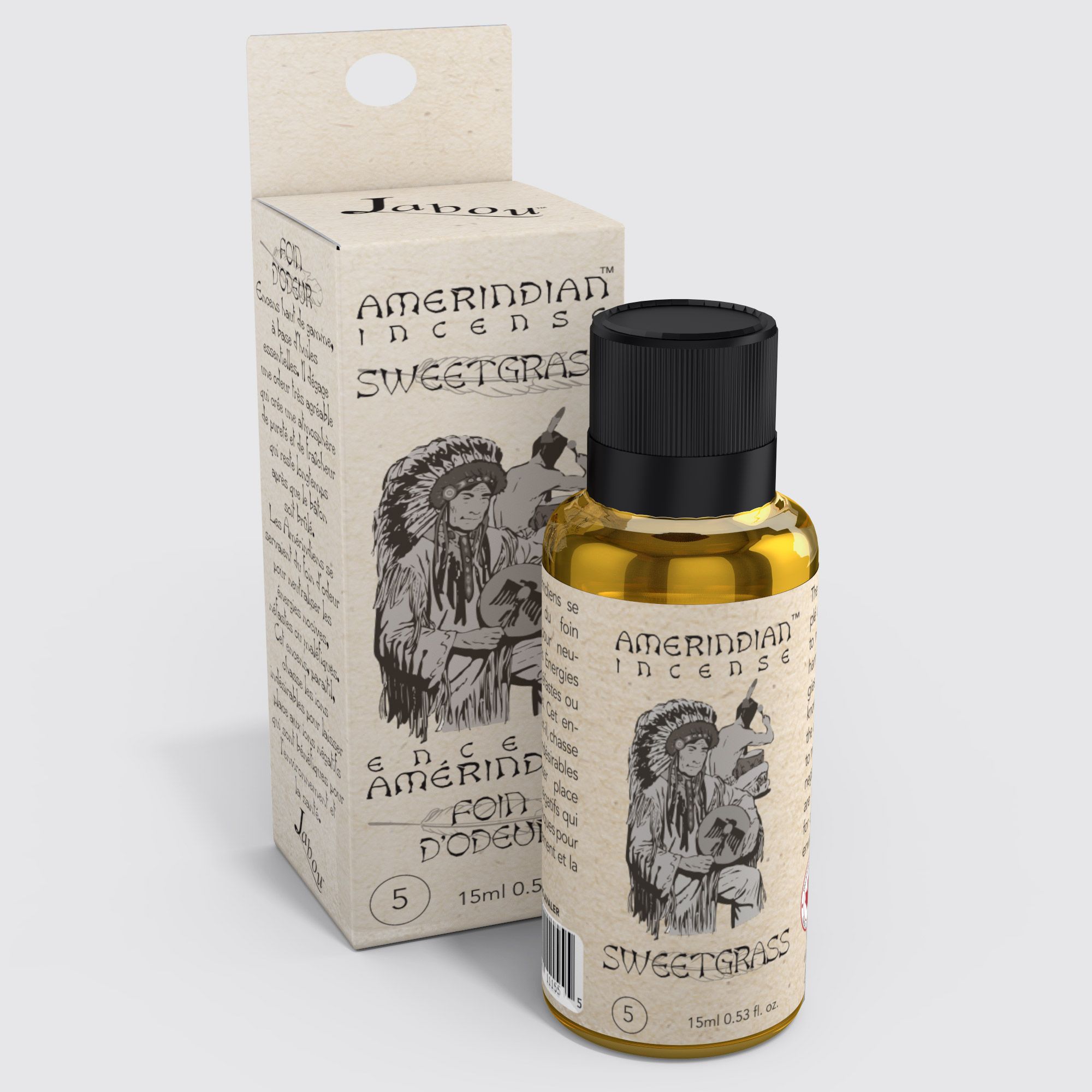 Jabou™ Amerindian Incense™ #05 Sweetgrass Oil